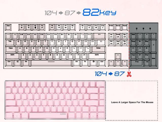 AJazz AK33 82 Keys, Mechanical Gaming Keyboard, Adjustable Light ...