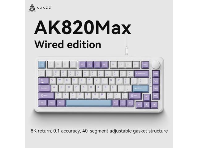 AJAZZ AK820 MAX Tri-mode Hot Swap 4000mAH RGB Bluetooth Wireless Gaming Mechanical Keyboard With ...