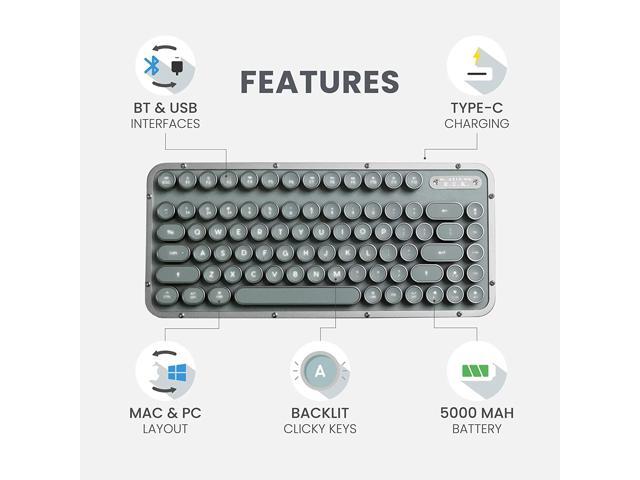 Azio Retro Compact Keyboard Limited Edition Set - Gaia (MK-RCK-L-08-US ...