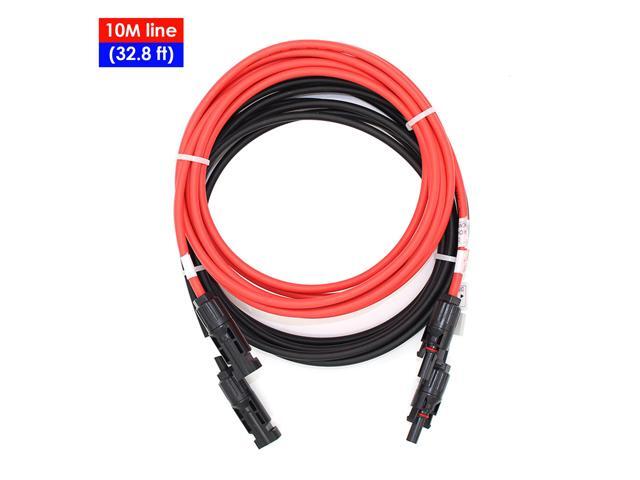 1 Pair Black+Red Solar Panel Extension Cable Wire Solar Connectors 12 ...