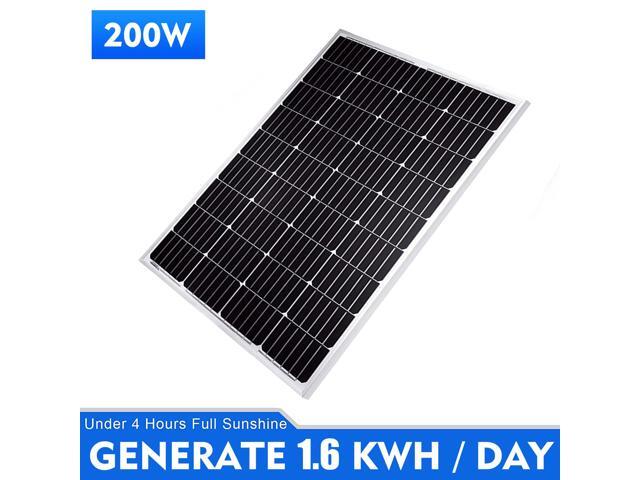 200W 12V Mono Solar Panels 200 Watt Solar Cells Power Home RV Trailer ...