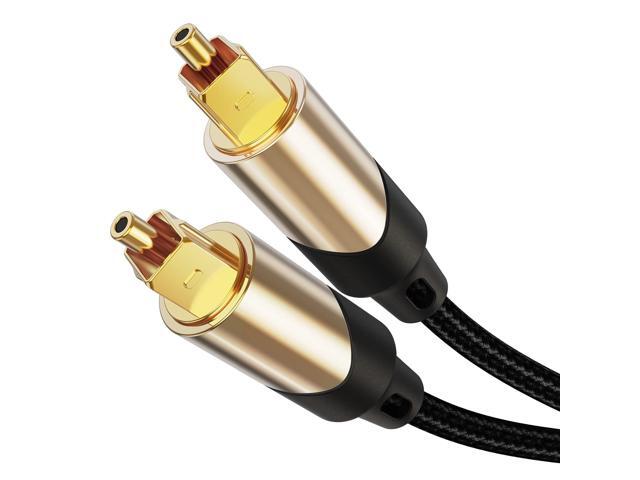 KEHIPI 3FT Optical Audio Cable, Male to Male, Black & Gold, 24K Gold ...
