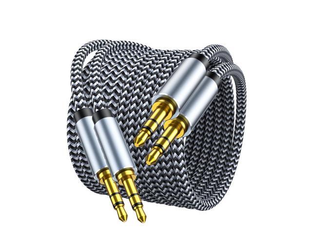 KEHIPI Aux Cord 2Pack, 3.5mm Audio Cable Nylon Braided Aux Cable 4ft, 3 ...
