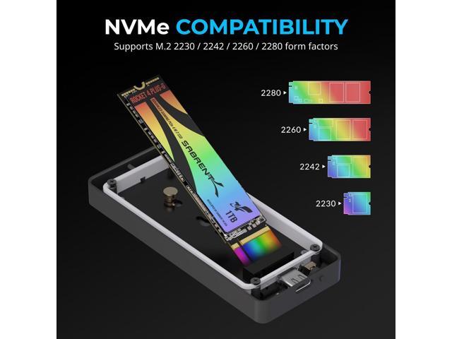 SABRENT Rocket RGB USB C 20Gbps M.2 SATA/NVMe SSD Enclosure (EC-RGBG ...