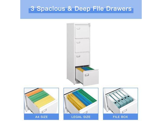 4 Drawers File Cabinet with Lock, Filing Cabinets for Home Office ...