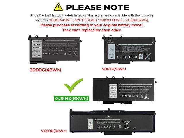68W GJKNX Battery for Dell Latitude 5480 5580 5280 5288 5488 5590 5591 ...