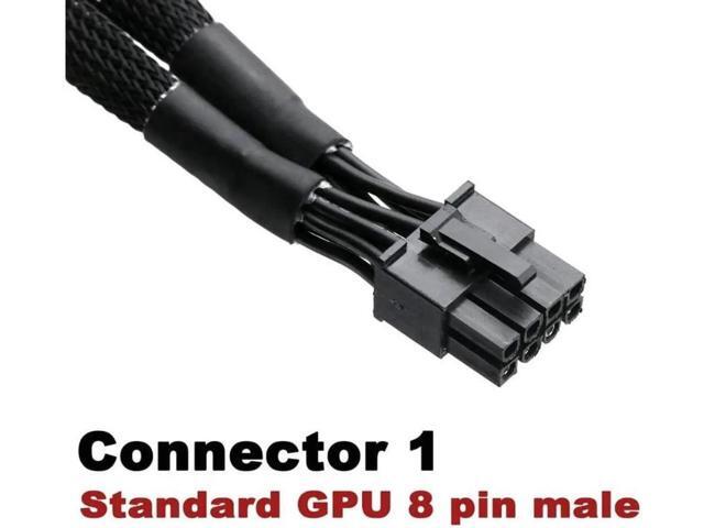 Dual Mini 6 Pin to 8 Pin PCI Express Video Card Power Adapter Braided ...