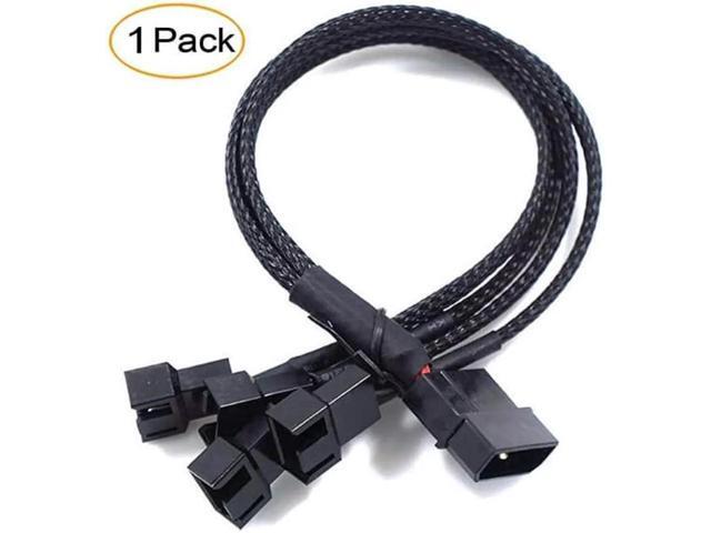 Actral 2Pin Molex to 4 x 3 Pin 4 Pin PMW 12V PC Case Fan Power Adapter ...