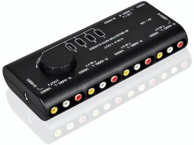 4 in 1 Out AV RCA Switch Box AV Audio Video Signal Switcher Splitter 4 ...