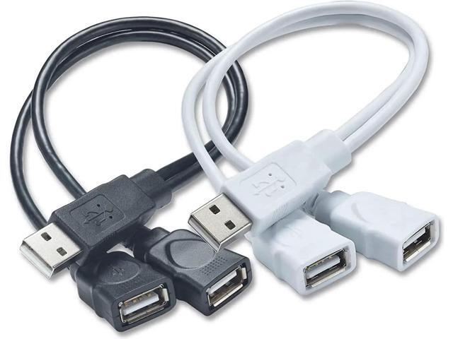 USB Splitter Y Cable,1 Male to 2 Female Extension Cord Connector,Double ...