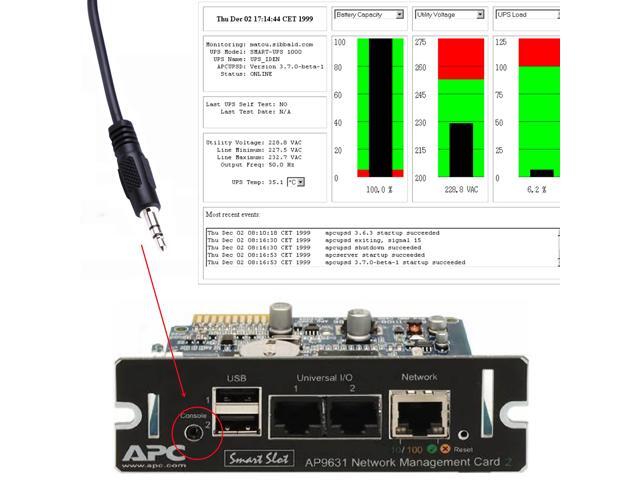 USB to RS232 AJ2.5 Console Cable for APC 940-0299A Cable Replacement, Compatible with APC UPS ...