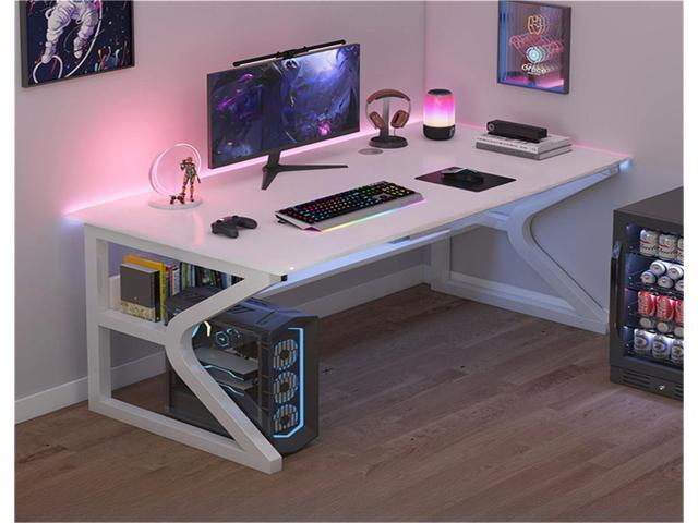 Baycheer Modern Simple Style Gaming Desk K-Shaped Computer Desk PC Computer Table Home Office ...