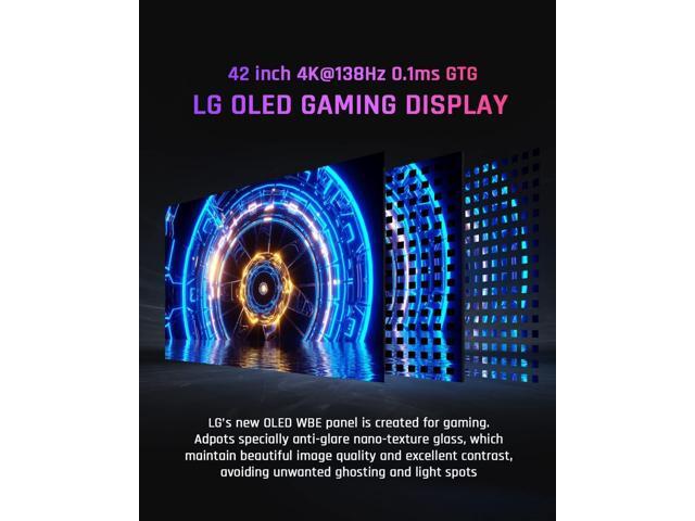 KTC 42 Inch 4K OLED Gaming Monitor, 3840x2160 UHD White Monitor, 138Hz ...