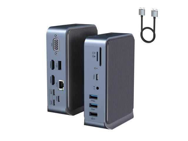 USB C Docking Station for MacBook Pro/Air, HOPDAY 15 in 2 Triple ...