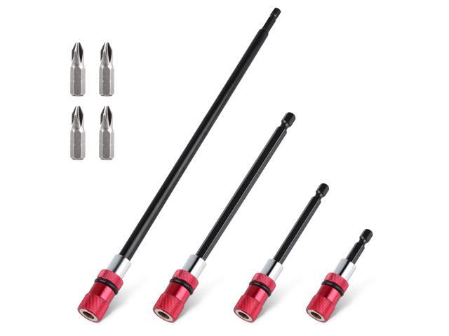 NSI 4Pcs Steel Drill Extension Bit Holder Set - 12'' 6'' 4'' 2 ...