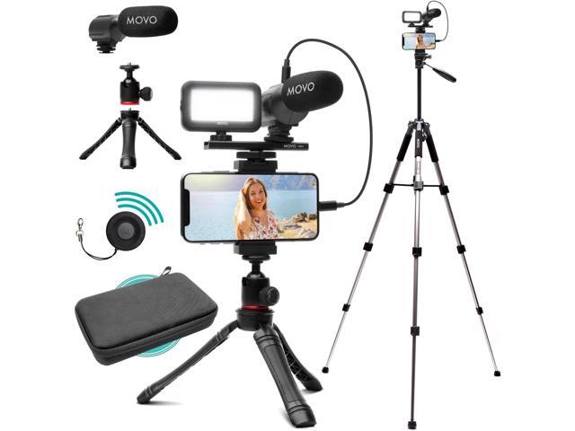 Movo iVlogger Vlogging Kit for iPhone with Fullsize Tripod - Lightning ...