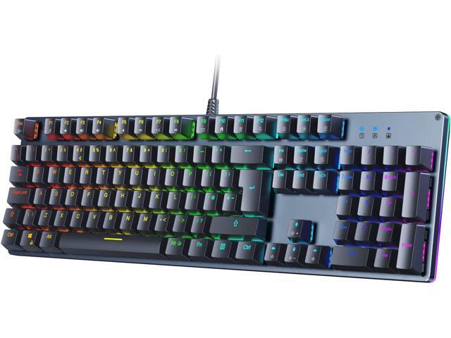 RGB 104 Keys Wired Gaming Keyboard with Red Switches,LED Backlit ...