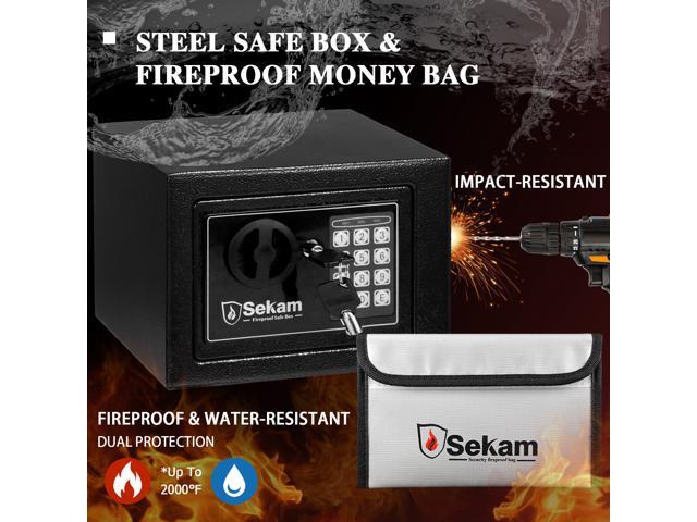 SEKAM Steel Small Money Safe Box for Home Office with Fireproof Money ...