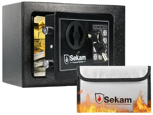 SEKAM Steel Small Money Safe Box for Home Office with Fireproof Money ...