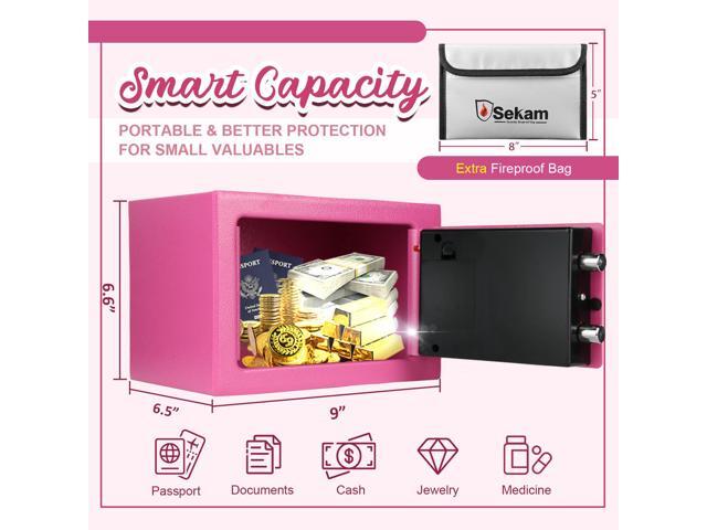 SEKAM Steel Small Money Safe Box for Home Office with Fireproof Money ...