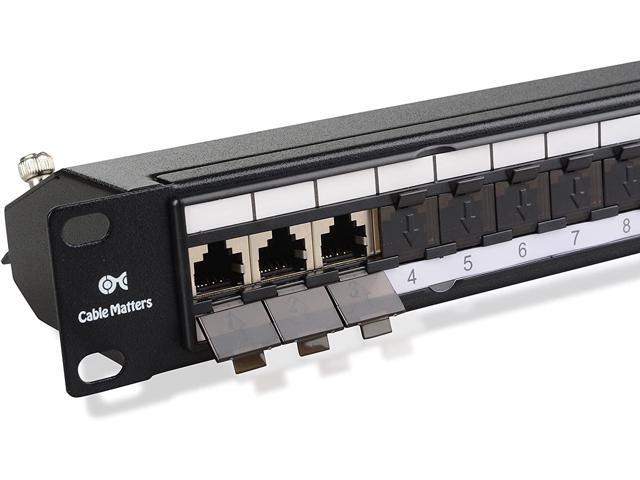 Cable Matters Rackmount or Wall Mount 24-Port Shielded RJ45 Patch Panel ...