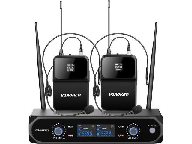 Wireless Microphone System,Metal Wireless Mic Set with Bodypack/Headset ...