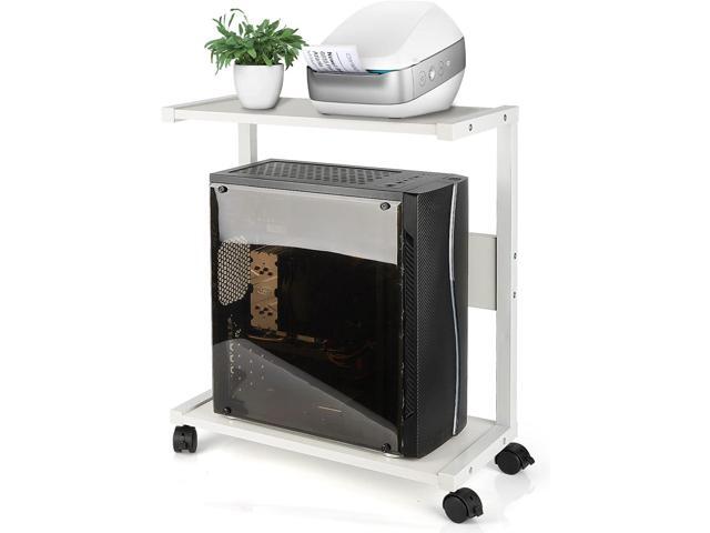Computer Tower Stand, PC Stand 2-Tier CPU Stand with Lockable Wheels ...