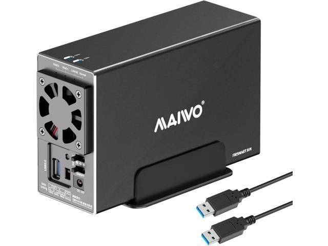 Dual Bay Hard Drive RAID Enclosure for 3.5 inch SATA HDD, RAID 0/1/JBOD ...