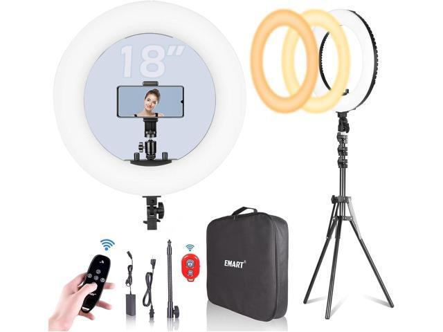 18-inch Ring Light with Stand, 65W Big Adjustable 3200-5500K LED ...