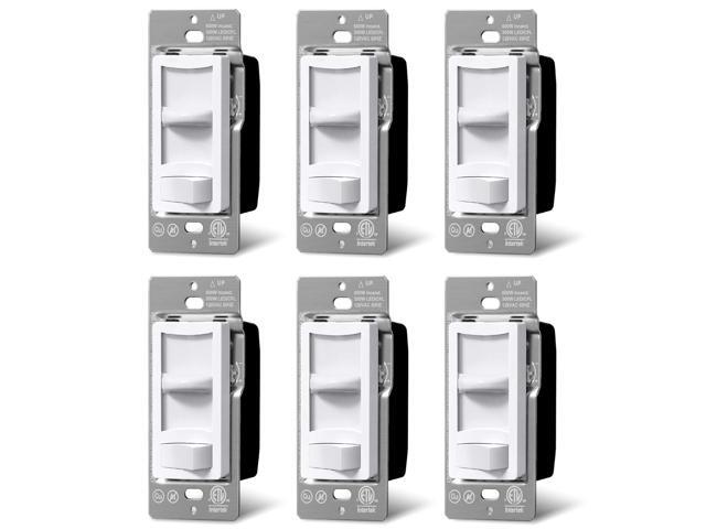 [6 Pack] BESTTEN Ultra Slim Quiet Dimmer Switch, Max 300W LED, CFL ...