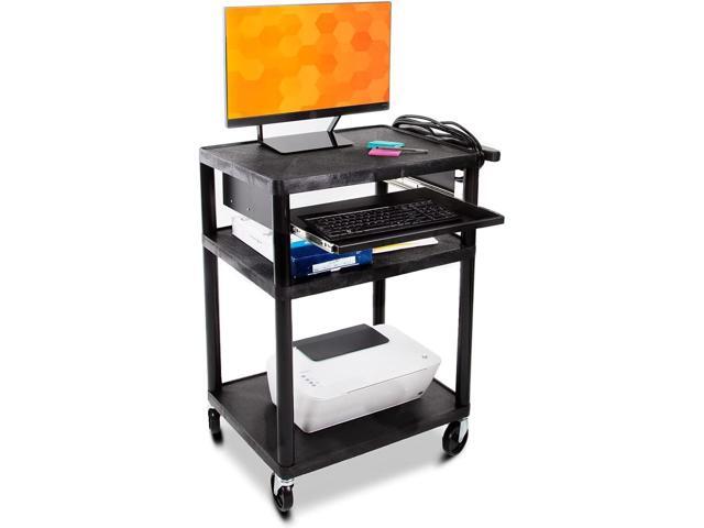 Line Leader Plastic AV Cart with Keyboard Tray Mobile Workstation with ...