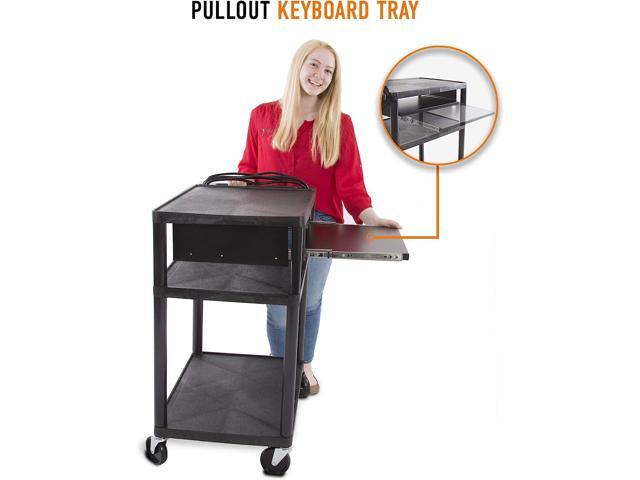 Line Leader Plastic AV Cart with Keyboard Tray Mobile Workstation with ...