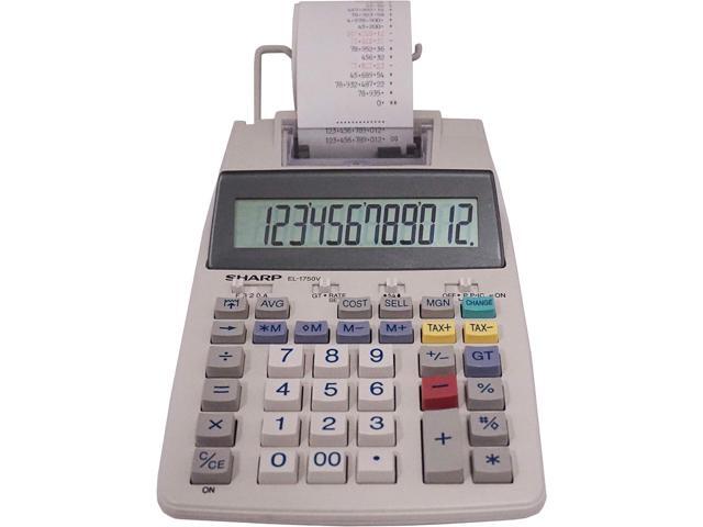 Sharp EL-1750V Two-Color Printing Calculator 2 Lines/Sec 3" Black/Red ...