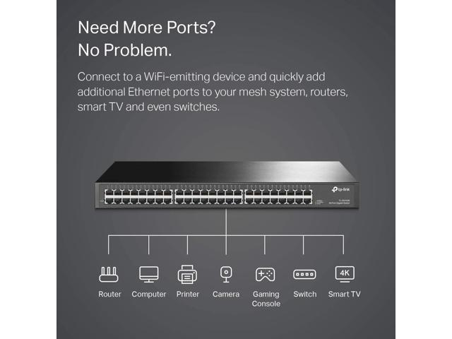 TP-Link 48 Port Gigabit Ethernet Switch | Plug and Play | Sturdy Metal ...