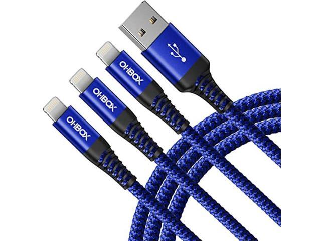 iPhone Charger, Unbreakable Lightning Cable 3Pack 6FT Braided USB ...