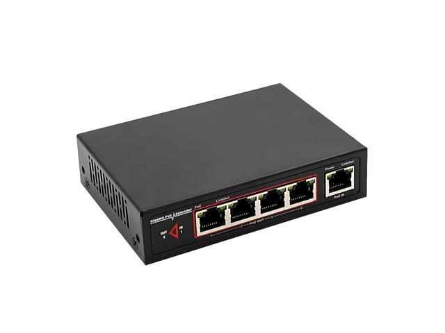 Gigabit Power-over-Ethernet Extender, PoE Passthrough Switch,60W PoE+ ...