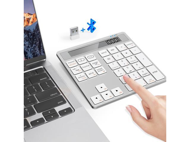 Bluetooth Number Pad with Calculator - Bluetooth + 2.4G Wireless ...