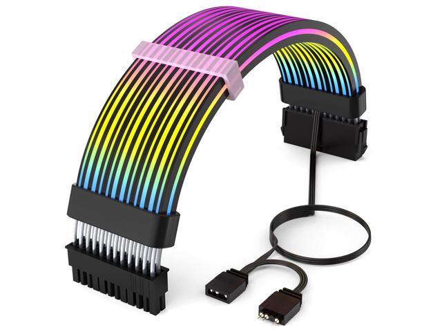 Sirlyr 24 Pin RGB Cable,RGB PSU Cables Extensions - 5V 3Pin Addressable ...