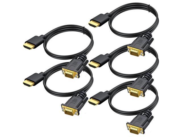 HDMI to VGA Cable 5-Pack, 3.3ft Computer HDMI to VGA Monitor Cable ...