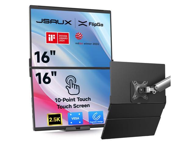 JSAUX FlipGo Touchscreen 16" 2.5K Dual Screen Portable Monitor & VESA ...
