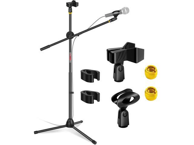 Microphone Stand Boom Mic Arm For Singing 360 Rotating Dual Mic Holder ...