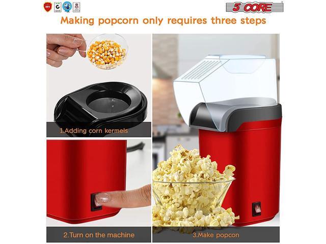 5 Core Popcorn Machine Hot Air Electric Popper Kernel Corn Maker Bpa ...