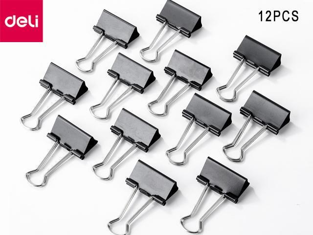 Deli Basics Binder Clip 32mm Medium Binder Clips 12 Pcs Clips for ...