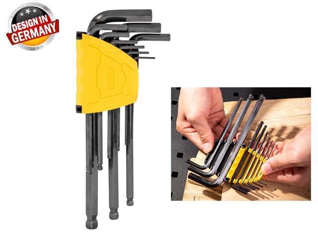 Deli Long Ball End Blacken Hex Key Set Cr-v materail L Shape Precise ...