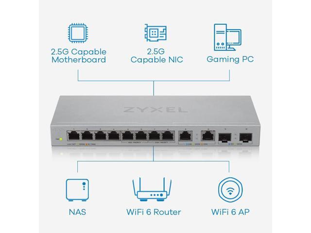 Zyxel 12-Port Multi-Gigabit Ethernet Unmanaged Switch | 2 x 2.5G | 2 x ...