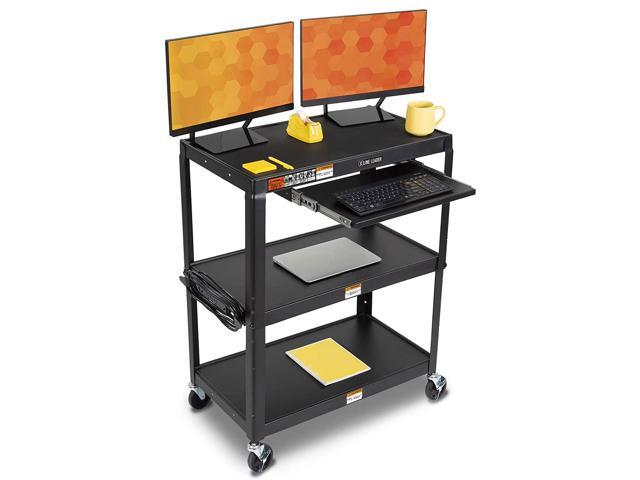 Line Leader Large AV Cart with Retractable Keyboard Tray | Height ...