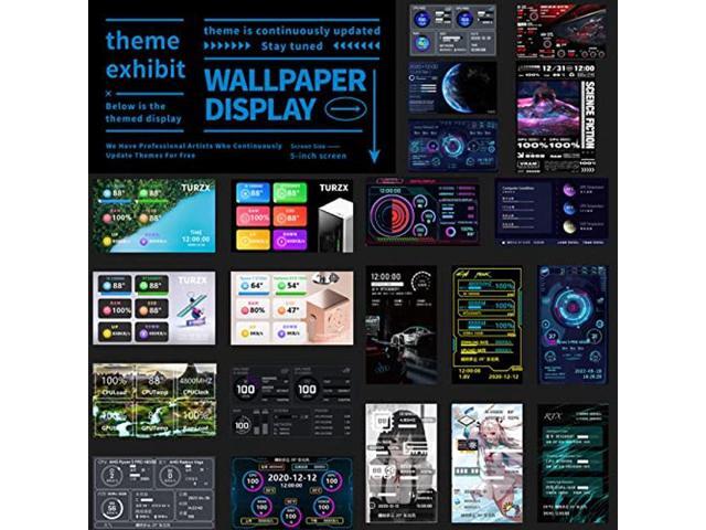 WOWNOVA 5" Computer Temp Monitor (Dynamic Theme Supported), Pc ...