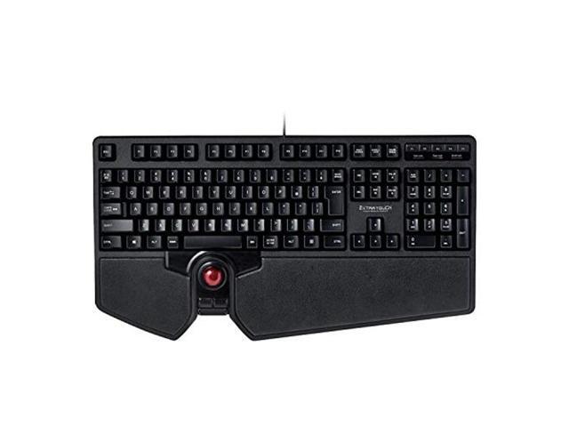 ELECOM Japanese Layout Wired Keyboard with Built-in Trackball & Scroll Wheel, Pointing and ...