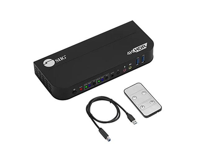 SIIG 2-Port 4K KVM Switch HDMI with Remote Control, 1x HDMI Output, 2X ...