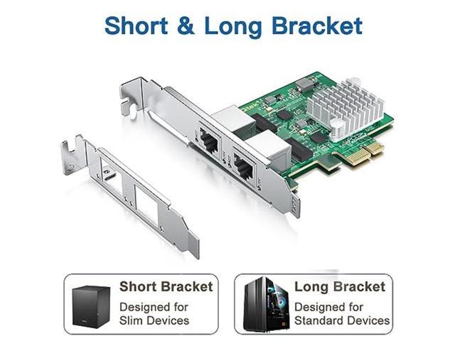 2.5Gbase-T PCIe NIC with Realtek RTL8125 Chip, 2.5Gb Network Card, 2500/1000/100 Mbps,Dual RJ45 ...